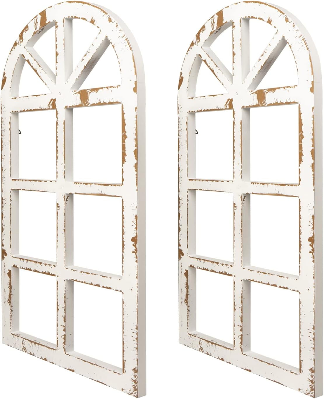 H-A Rustic Barn Wood Decorative Window Frame, Rustic White Wood Window ...