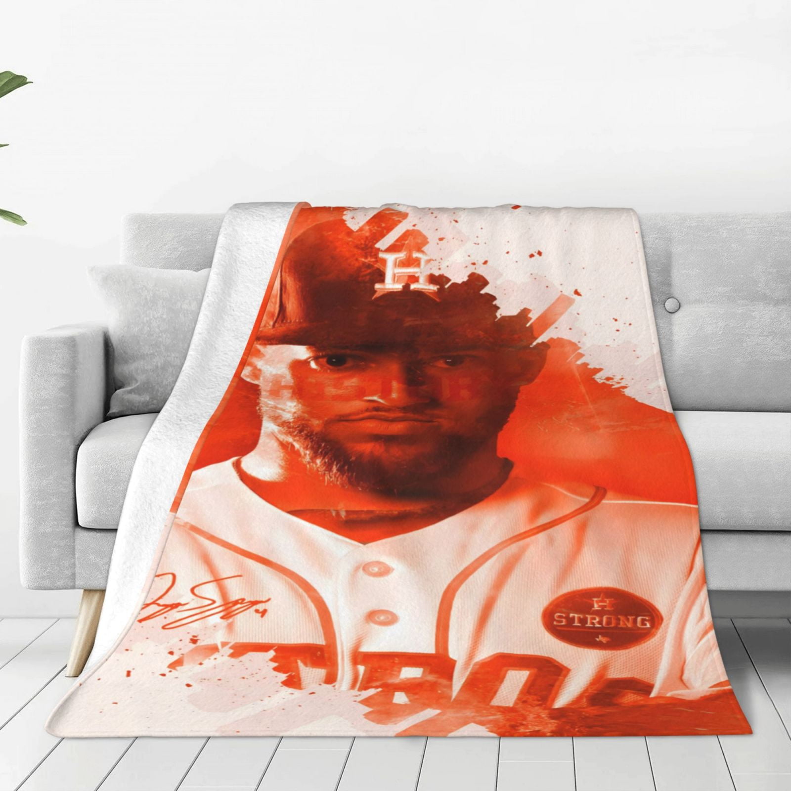 H_Astros Custom Cozy Flannel Blanket, Baseball Team Themed Multi-Purpose Blanket, Perfect for ...