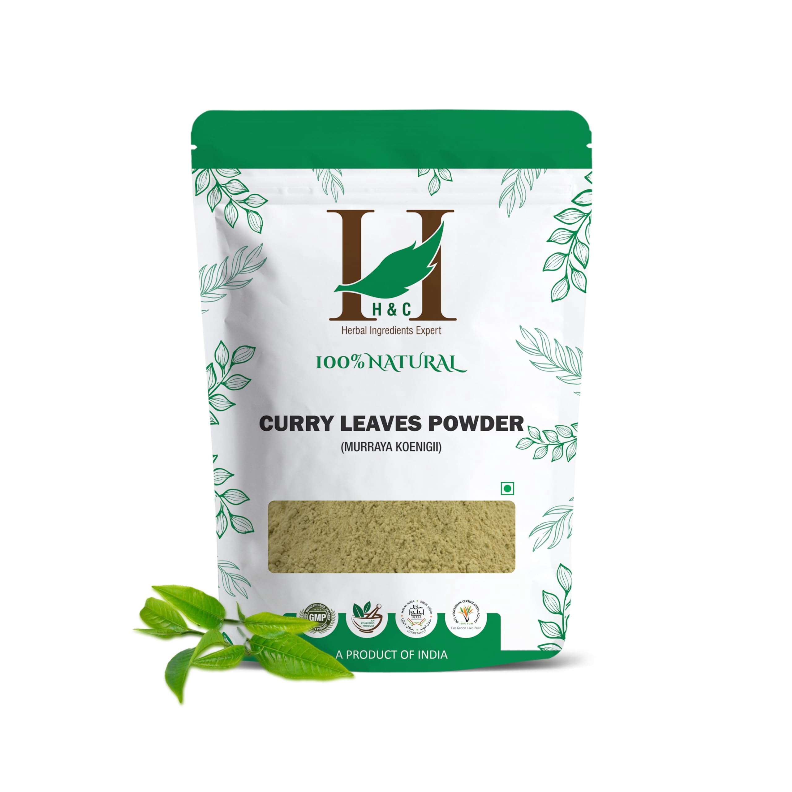 H&C Natural Curry Leaves(Kadi Patta) Powder (Sun Dried & Stemless) 227G ...