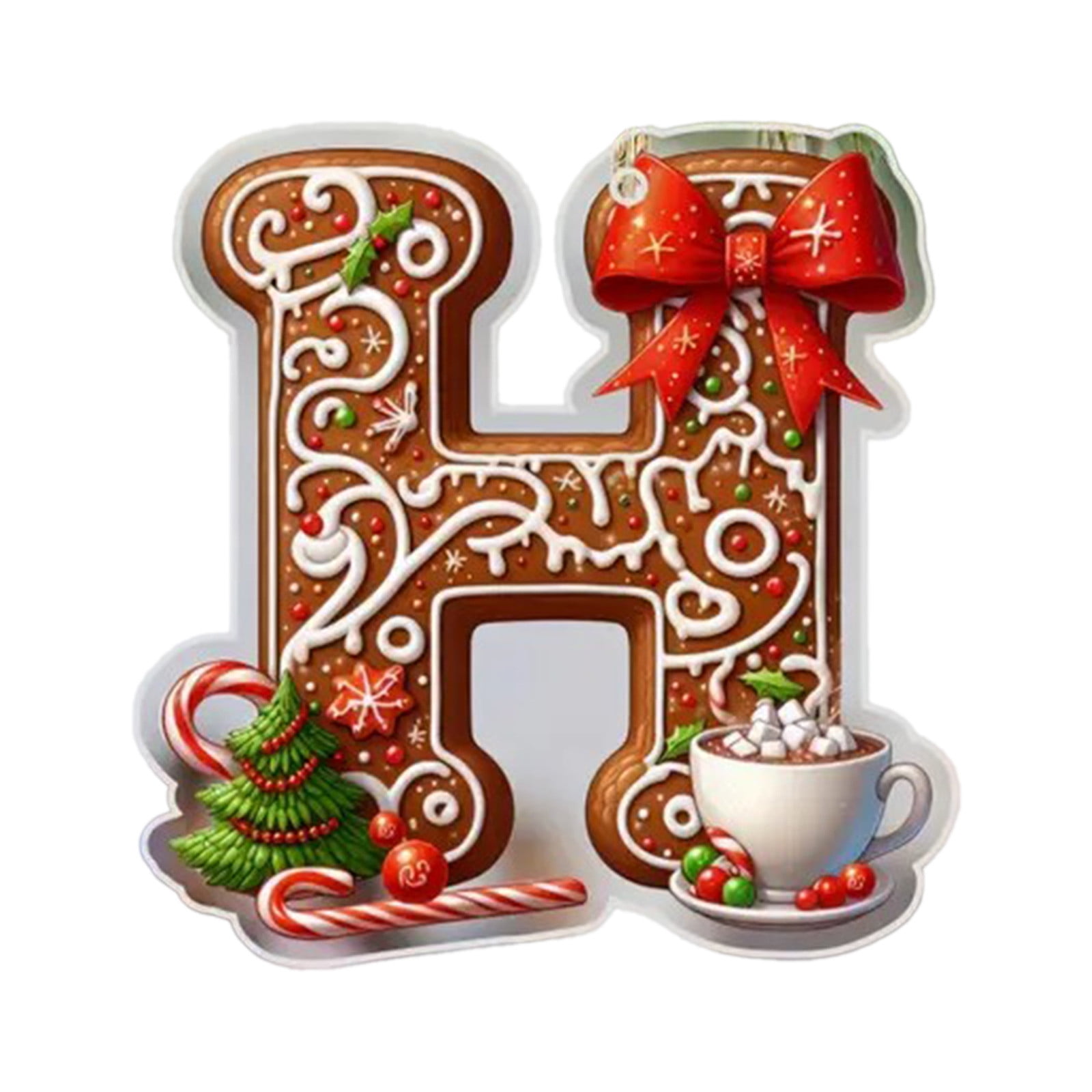 H Christmas Tree Decorations Personalized Diy Letter Pendants For ...