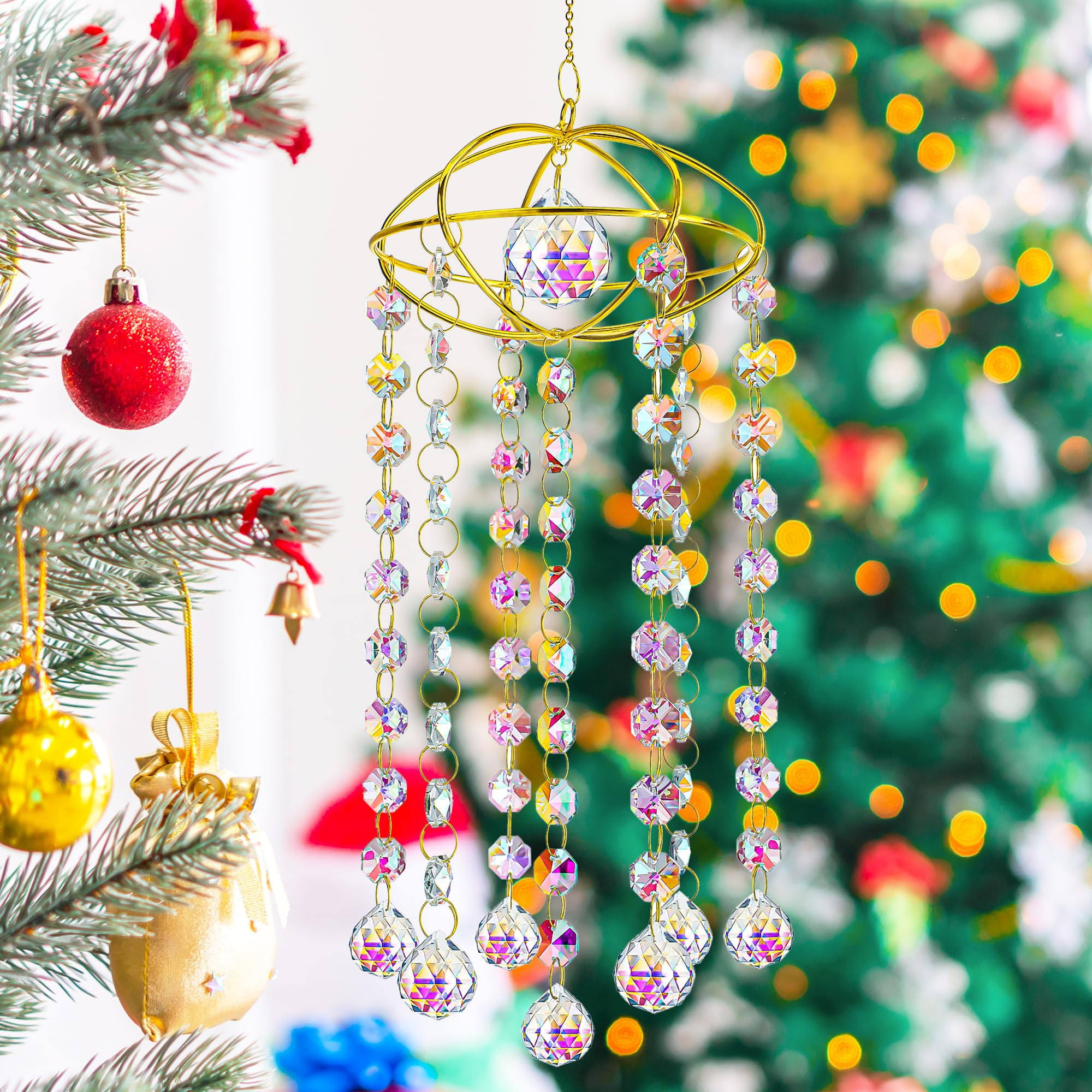 H&D HYALINE & DORA Planet Shape Gold Crystal Suncatcher Crystal Ball ...