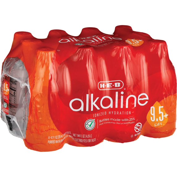 H‑E‑B Alkaline Water 12 pk Bottles 12 oz - Walmart.com
