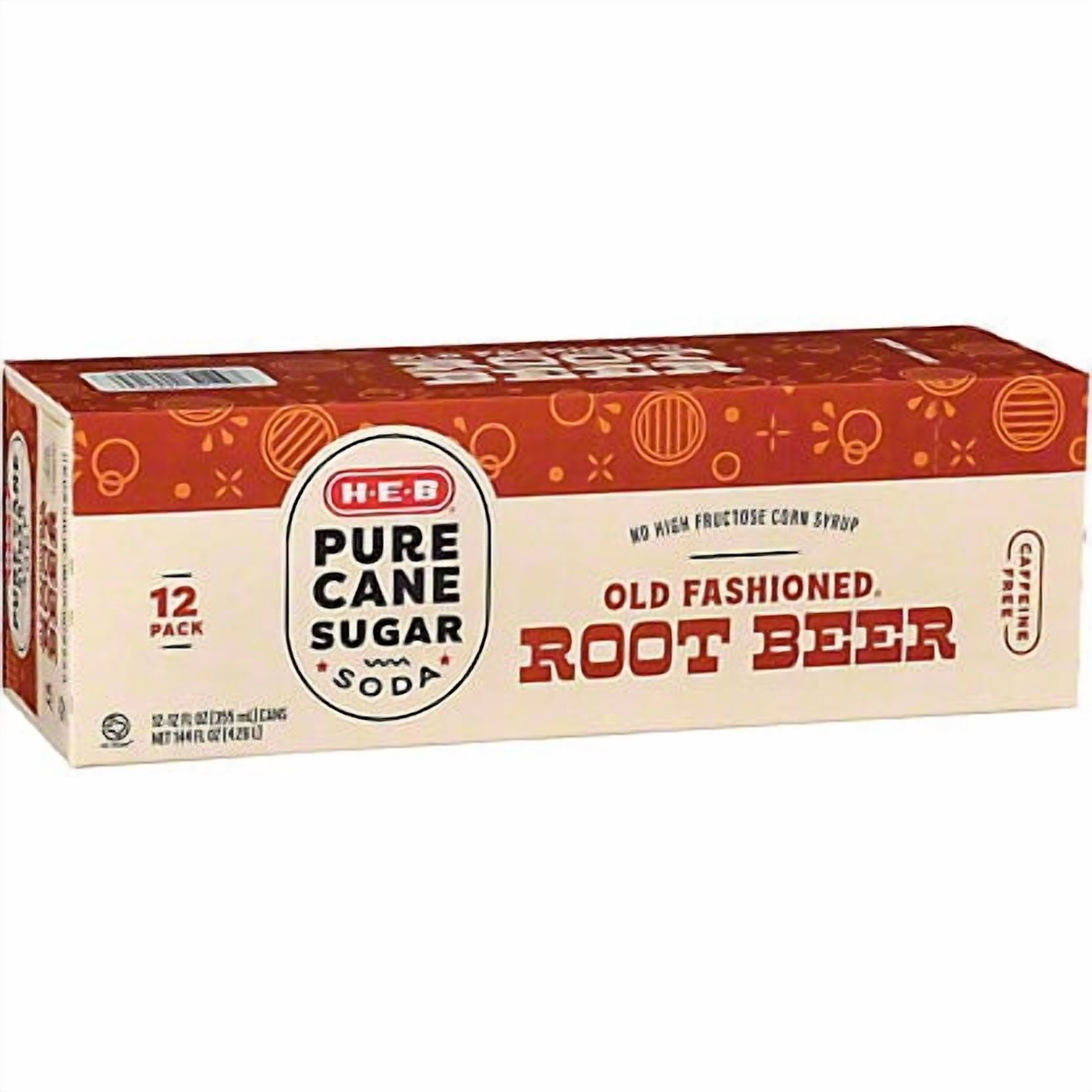 H-E-B Old Fashioned Root Beer Soda 12 pk Cans - Pure Cane Sugar, 12 oz ...