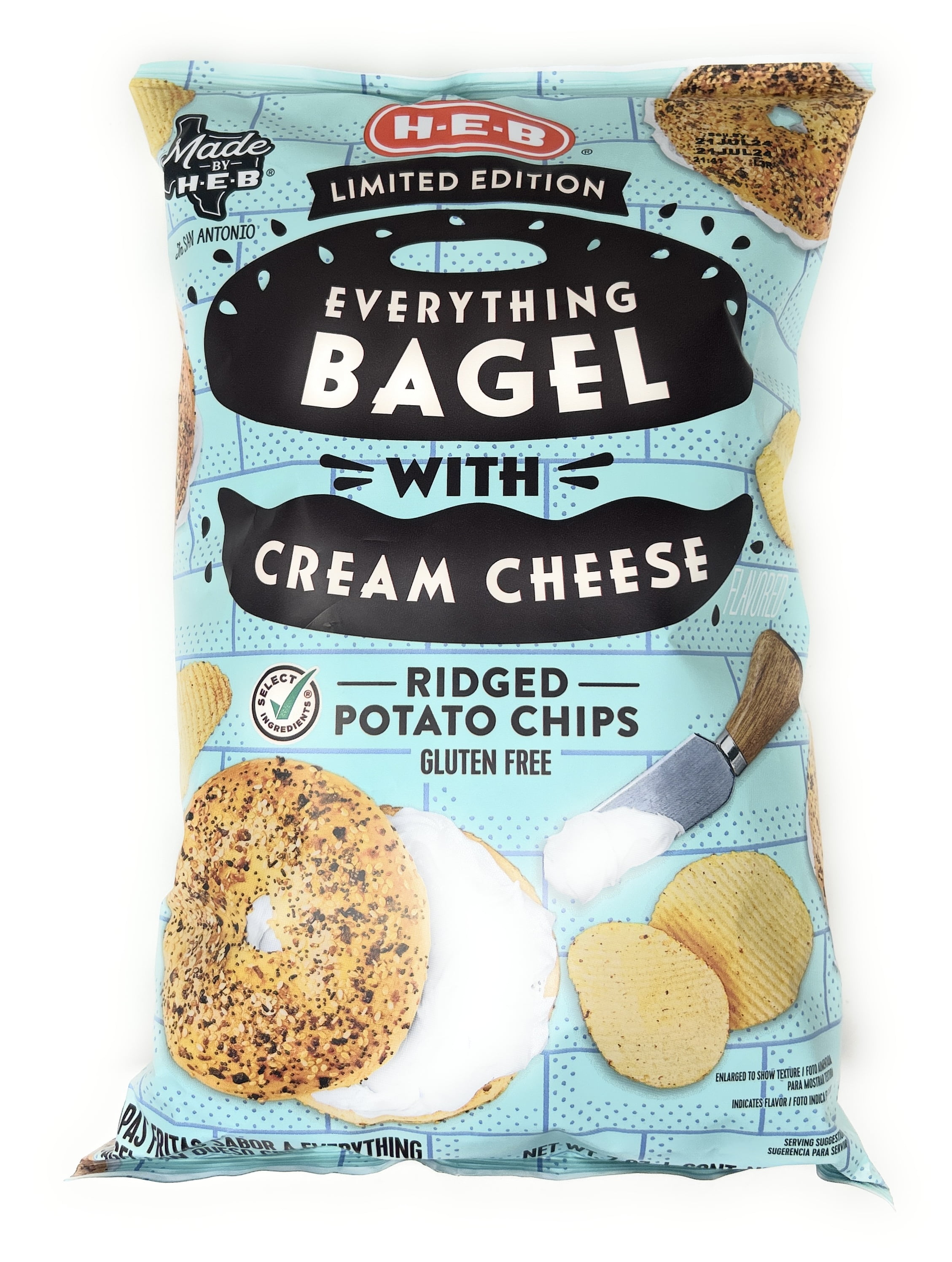 H‑E‑B Ridged Potato Chips - Everything Bagel Cream Cheese 7oz - 1 bag ...