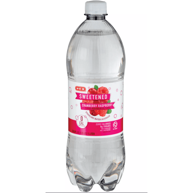 H.E.B Sweetened Cranberry Raspberry Sparkling Water Beverage, (1 Liter) - Walmart.com