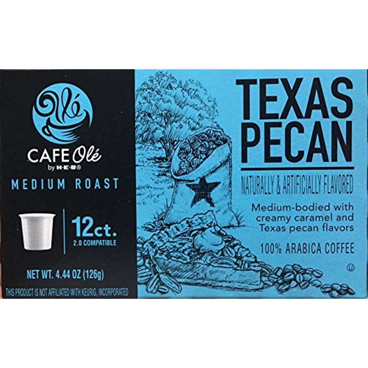 HEB acdanc Texas Pecan Coffee Pods, 12 Count Box, Medium-bodied Latin ...