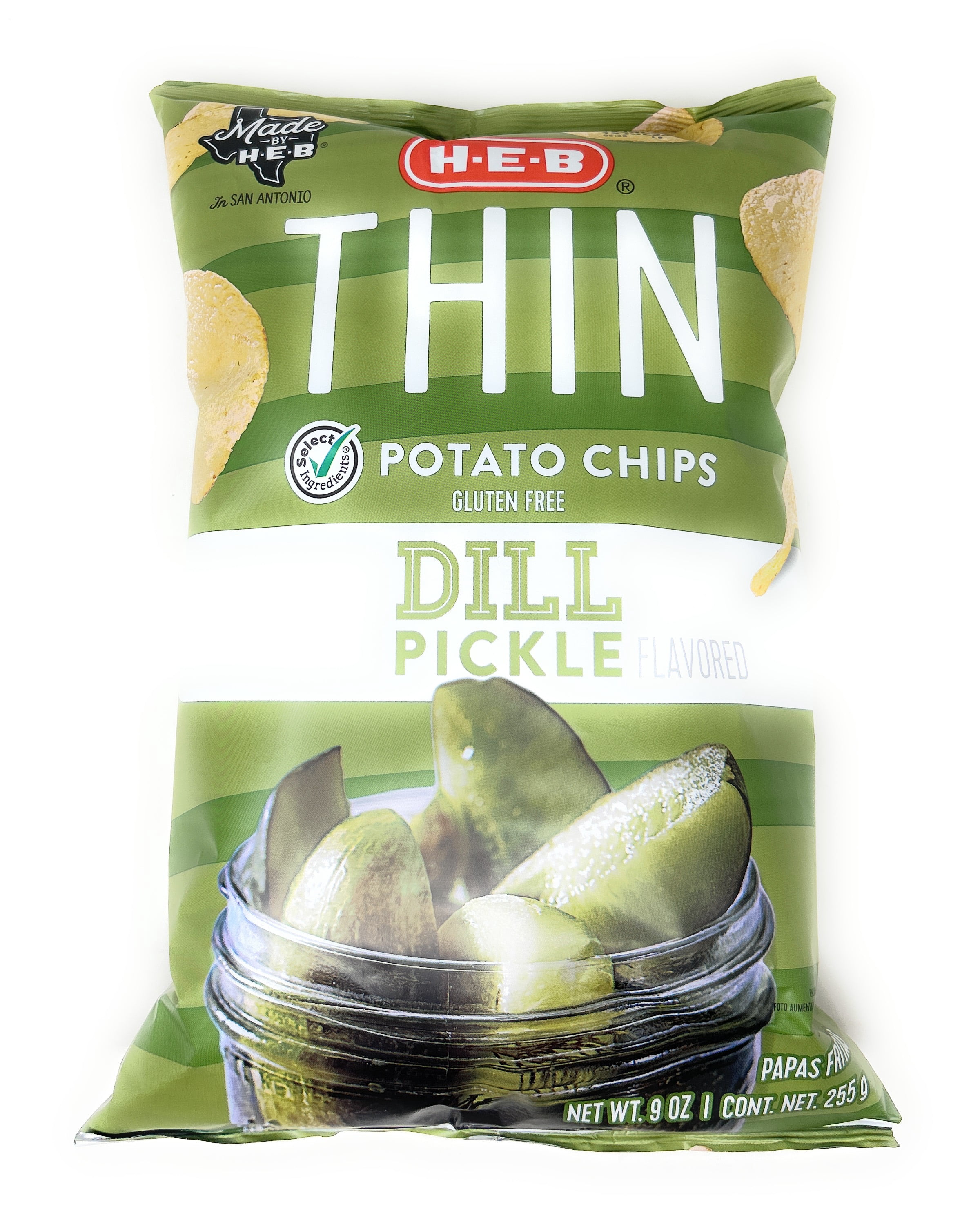 H‑E‑B Thin Potato Chips - Dill Pickle 9oz - 1 bag - Walmart.com