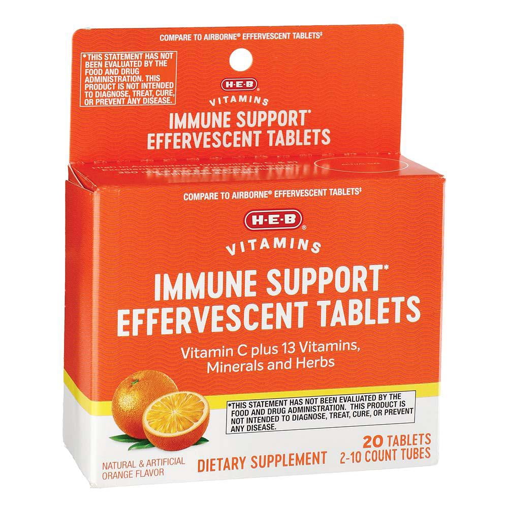 H‑E‑B Vitamins Immune Support Effervescent Tablets - Citrus - Walmart.com