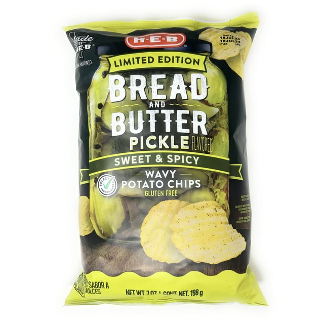 H‑E‑B Wavy Potato Chips – Bread & Butter Pickle 7oz - 1 bag - Walmart.com