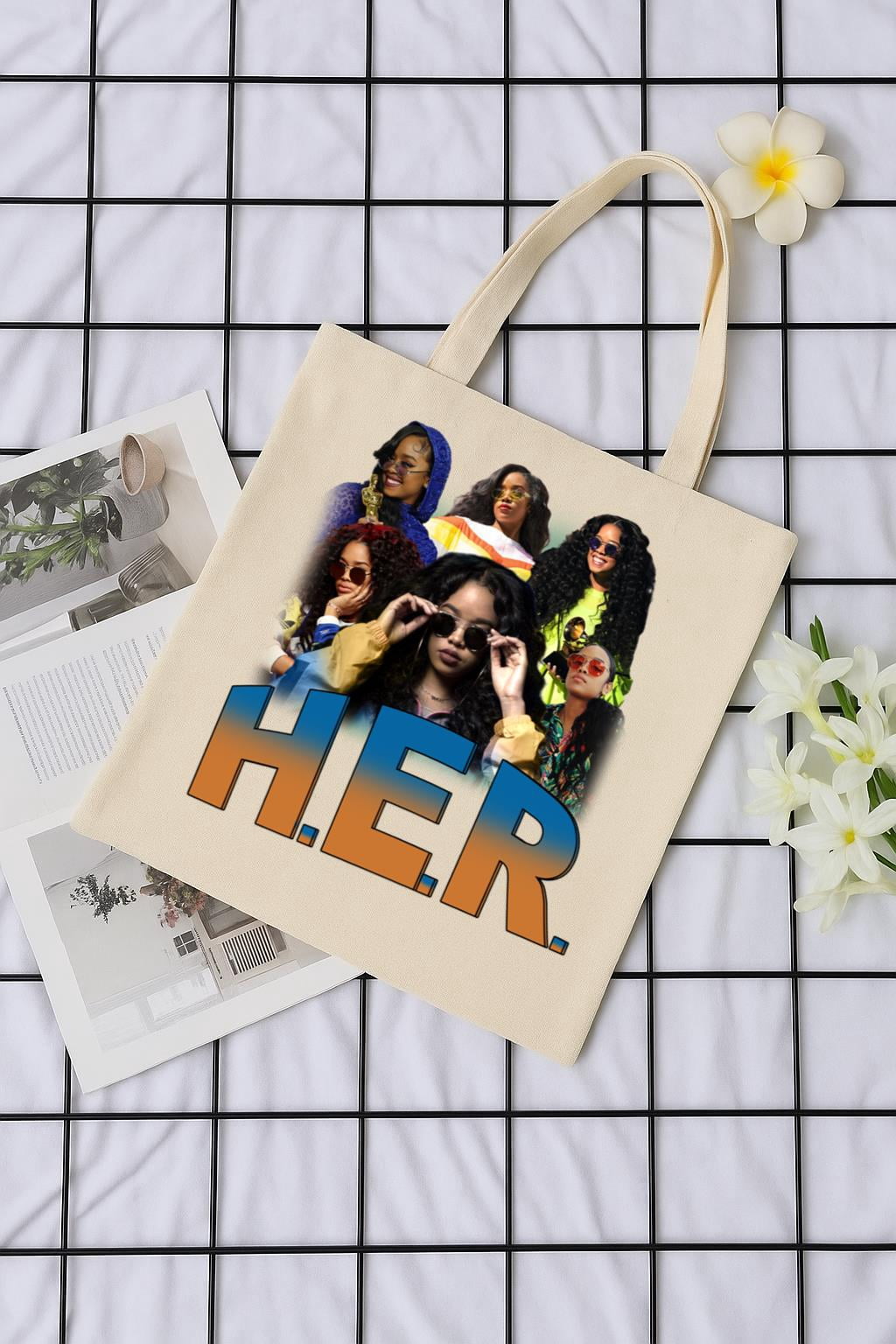 H.E.R. Bag Vintage H.E.R. Graphic Bootleg 90s Style Overd Tote Bag ...