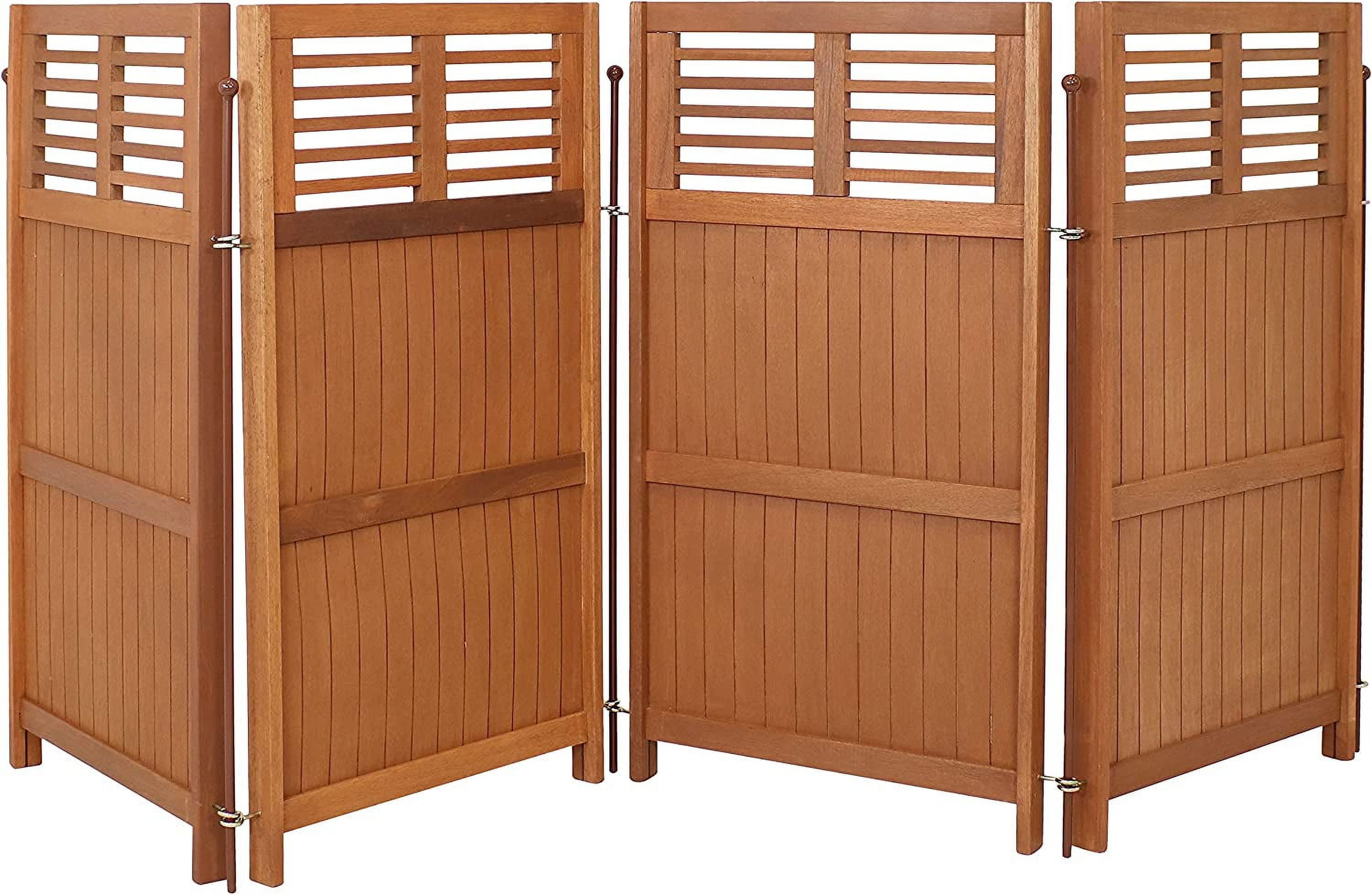 H Folding Outdoor Wood Privacy Screen - Portable Outdoor Privacy Screen ...
