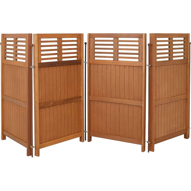 H Folding Outdoor Wood Privacy Screen - Portable Outdoor Privacy Screen ...