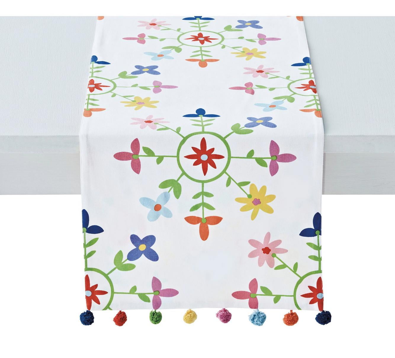 H For Happy Floral Medallion Table Runner 90" - Walmart.com