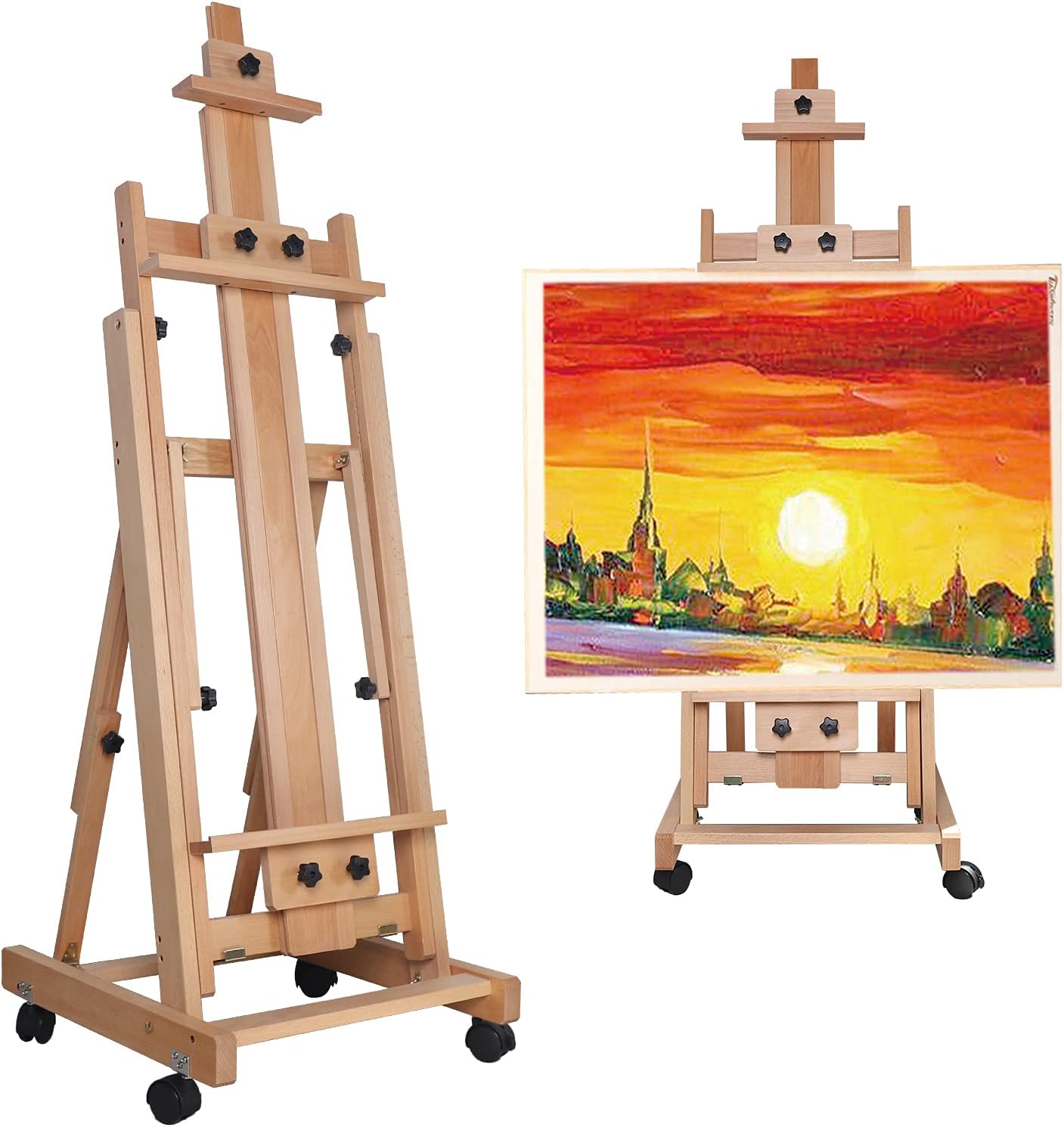 H-Frame Easel Vertical and Horizontal Folding Sketch Easel Adjustable ...