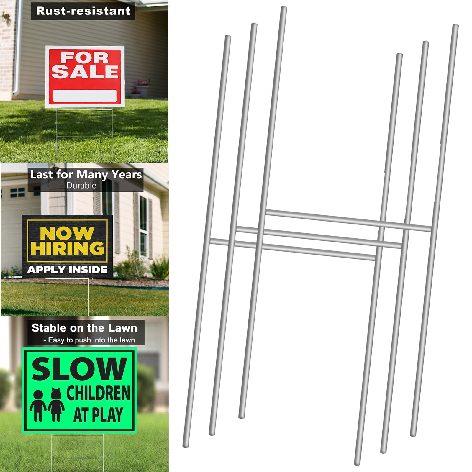 H Frame Yard Sign Stakes Metal Sign Holder H Stakes for Yard Signs ...