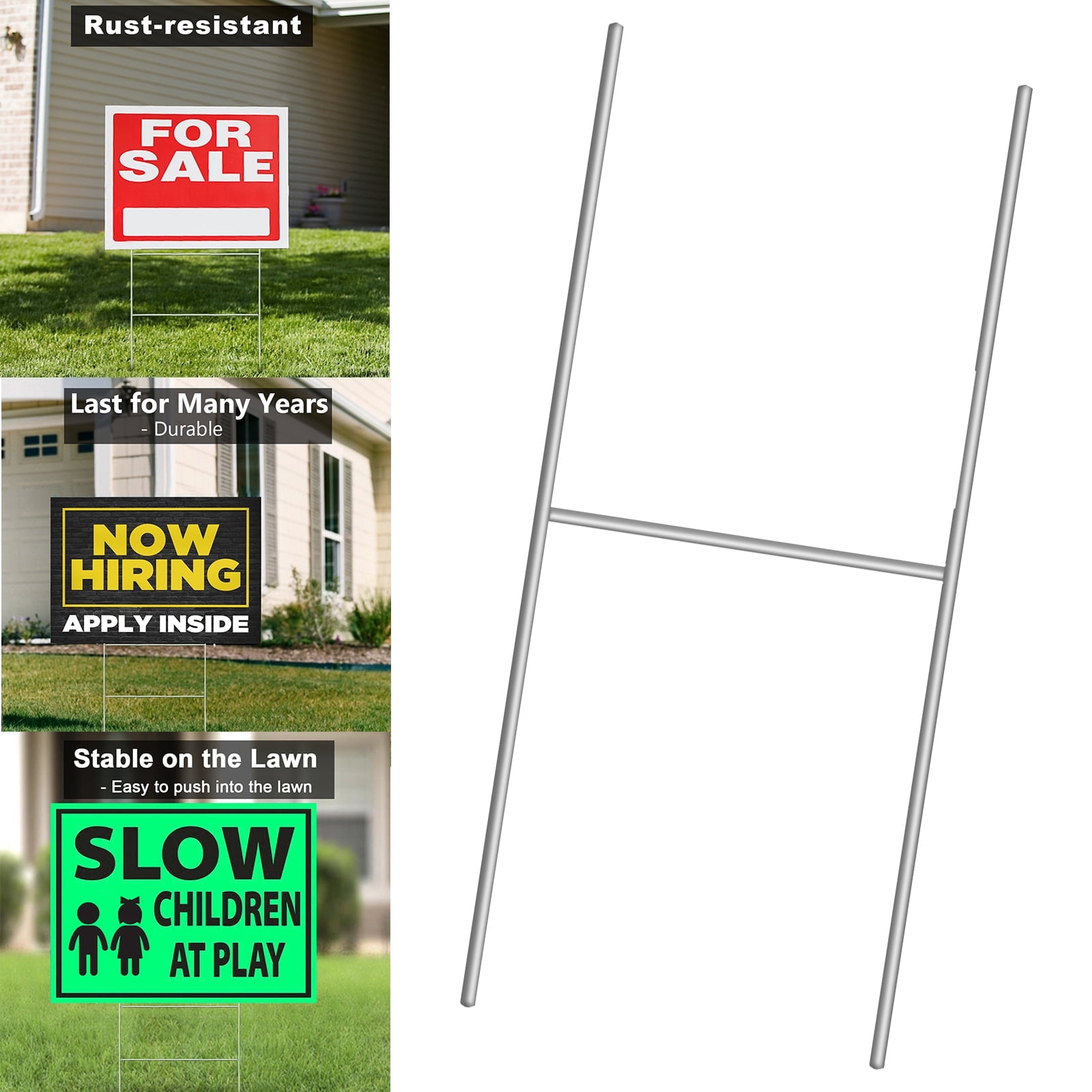 H Frame Yard Sign Stakes Metal Sign Holder H Stakes for Yard Signs ...