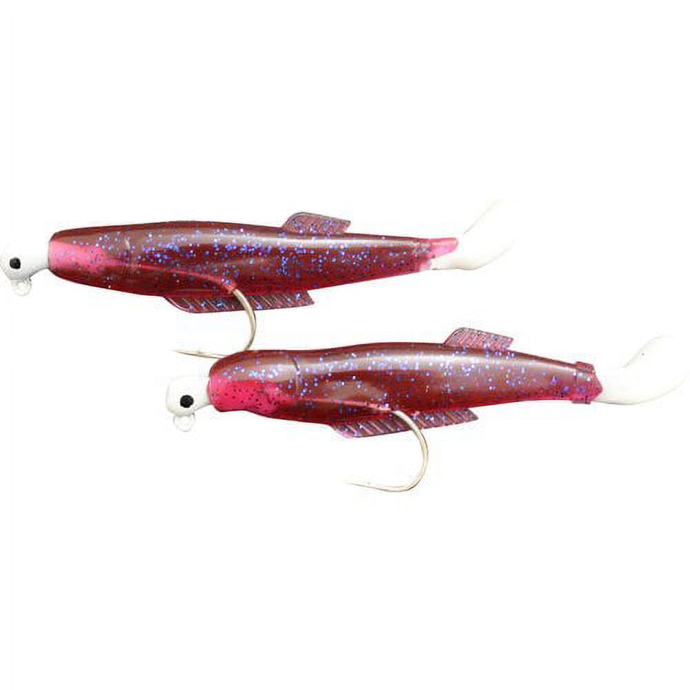 H&H 3" Cocahoe Minnow Double Rigs Fishing Lure, Purple & Blue Glitter ...