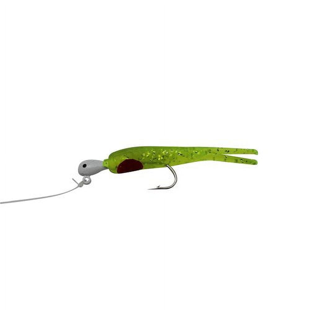 H&H 3" Cocahoe Minnow Twin Tail Double Rig Softbait, Chartreuse Glitter ...