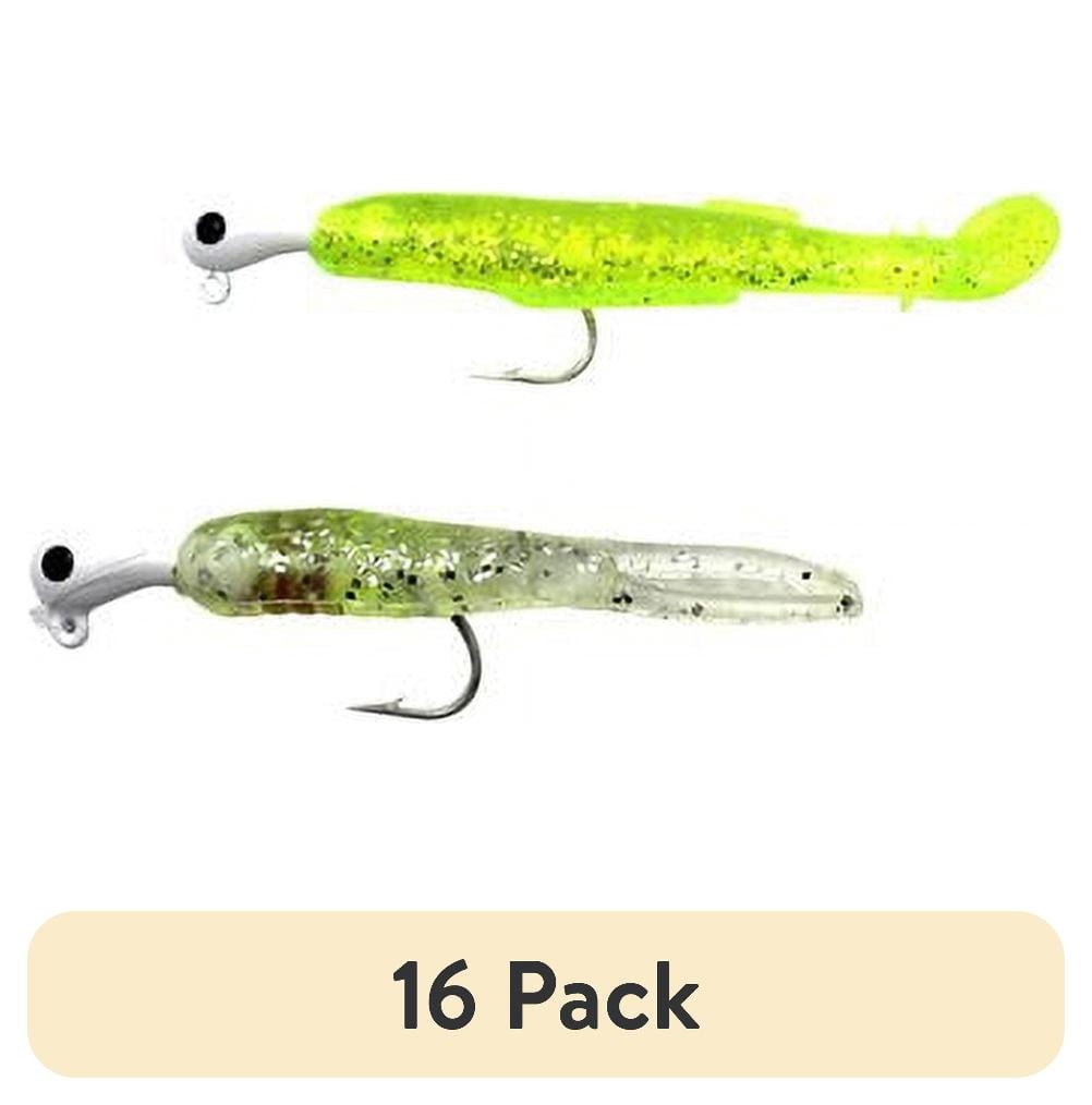 (16 pack) H&H 3" Cocahoe Twin Tail Double Rig, Softbait Chartreuse ...
