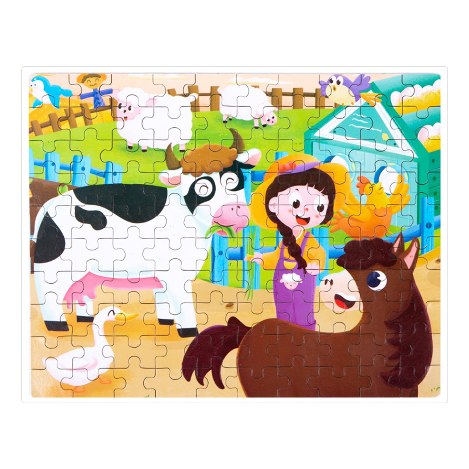 H Happy Farm Theme 100 Piece Puzzle In Canned Box Educational Toy For ...