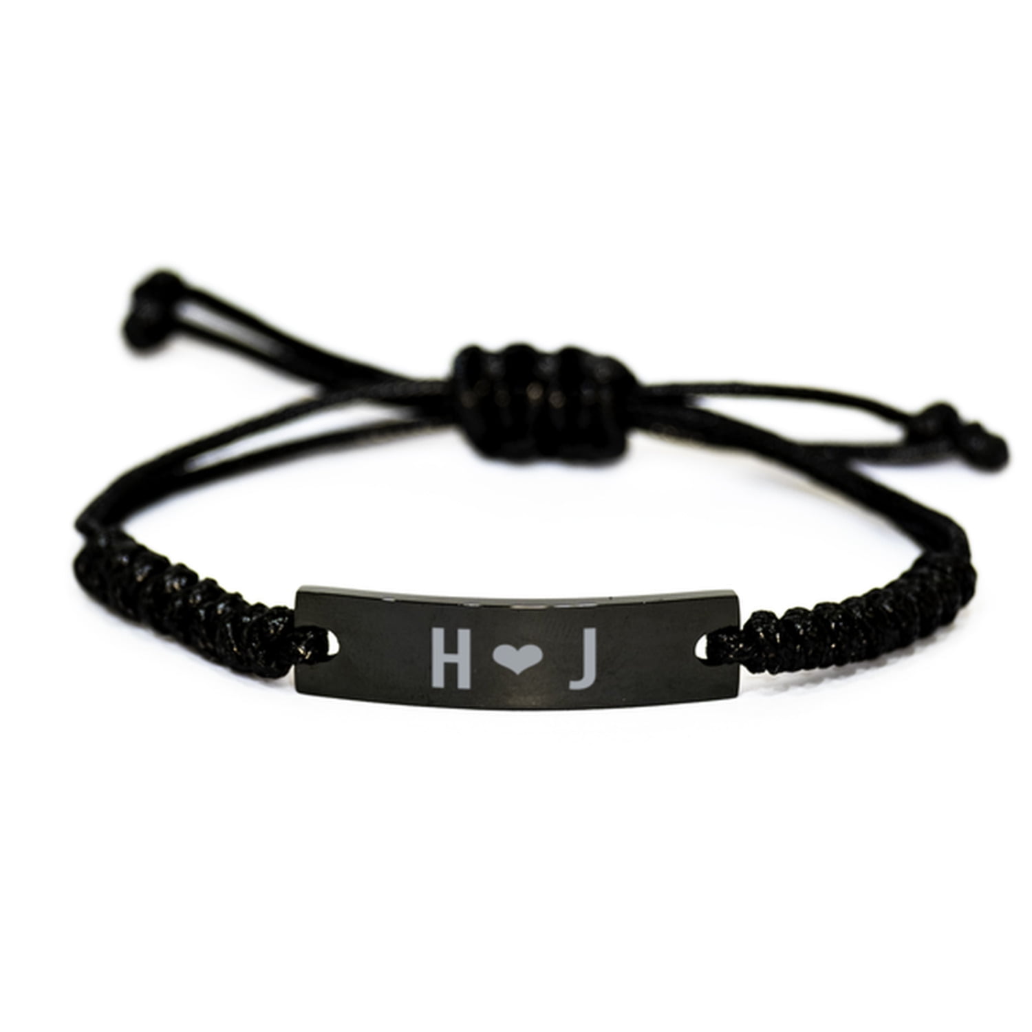 H Heart J Bracelet H and J Initial Letters for Men Couple Personalized ...