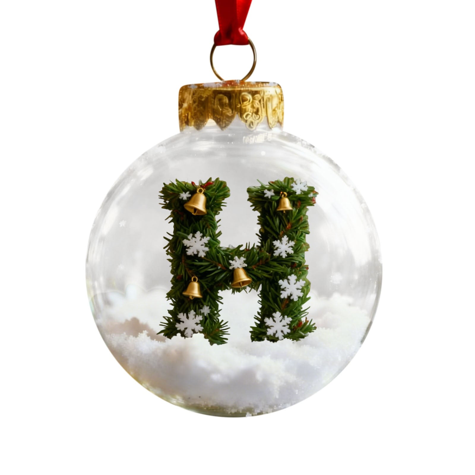 H Holiday Letter Ball Decoration For Christmas Tree Ornament Festive ...