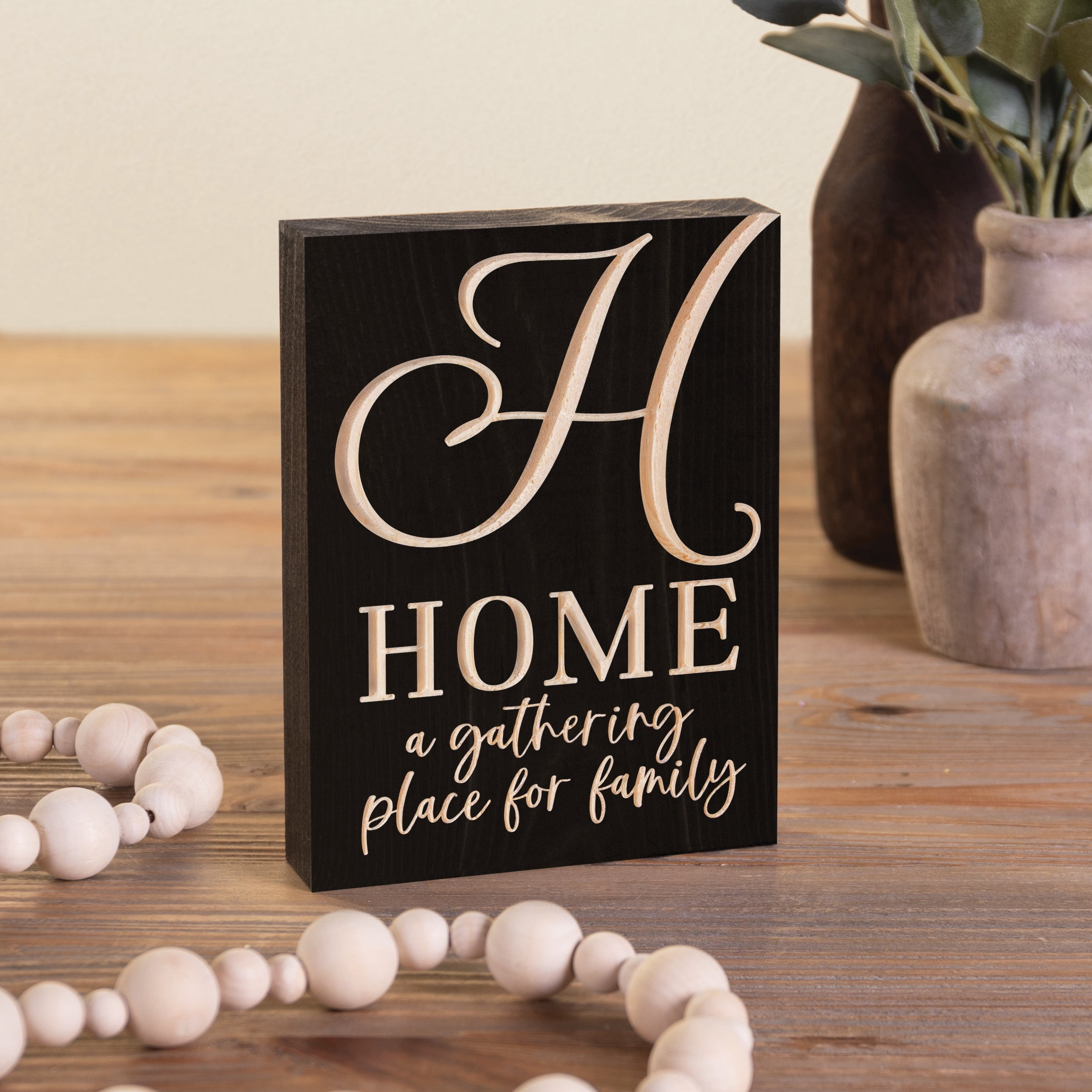 H Home A Gathering Place For Family Word Block - Walmart.com