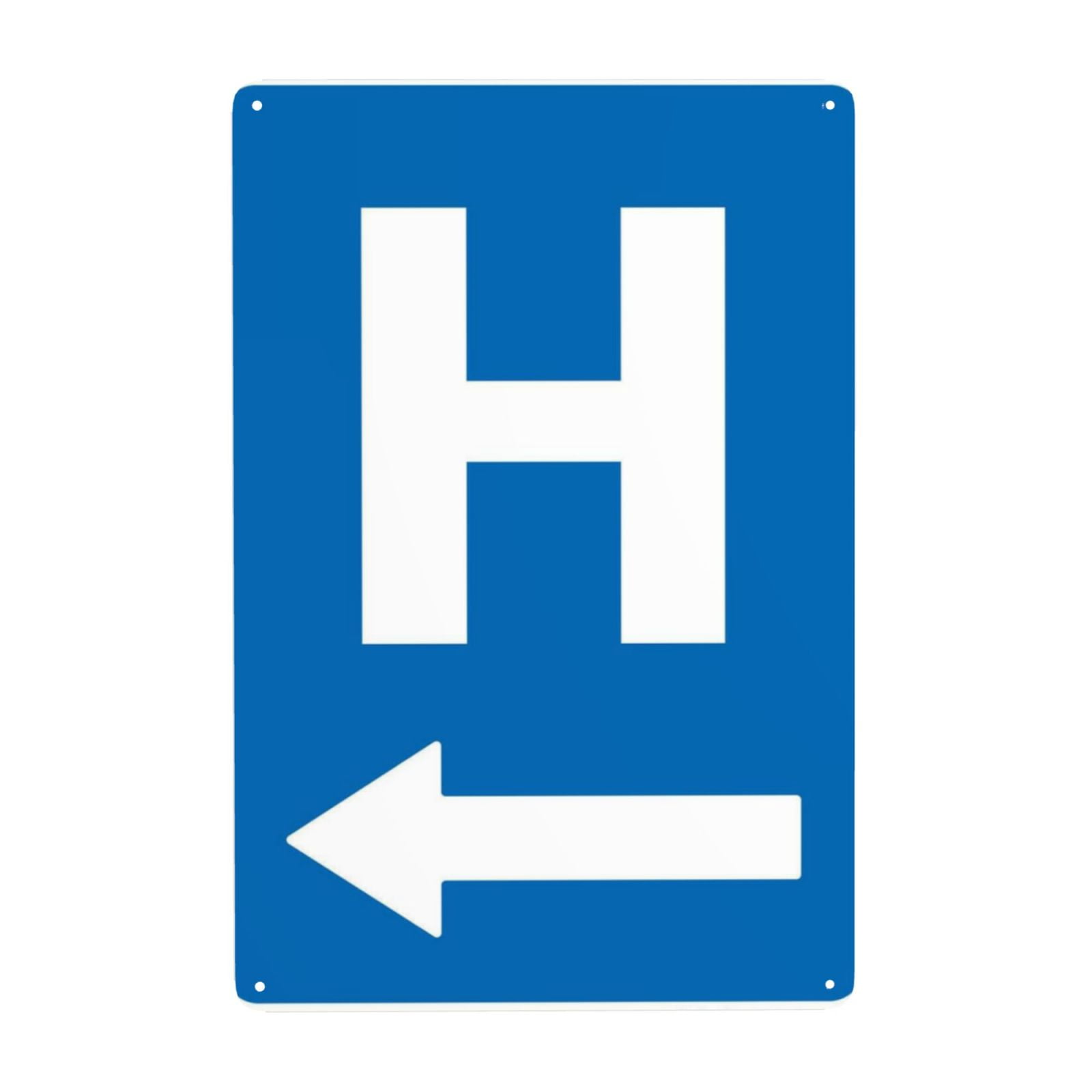 H Hospital Entrance With Left Arrow Sign Aluminum Metal Tin Sign Wall ...
