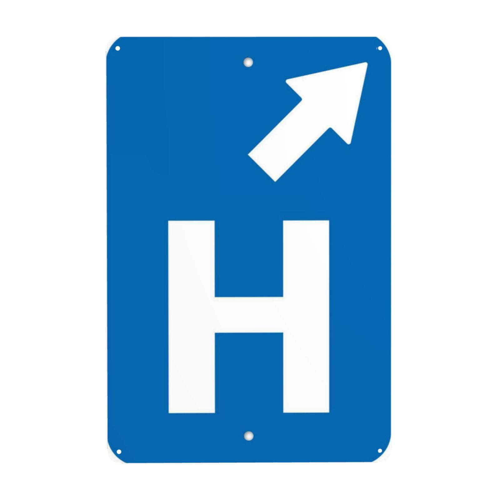H Hospital Entrance With Right Up Arrow Sign Retro Metal Tin Sign Wall ...