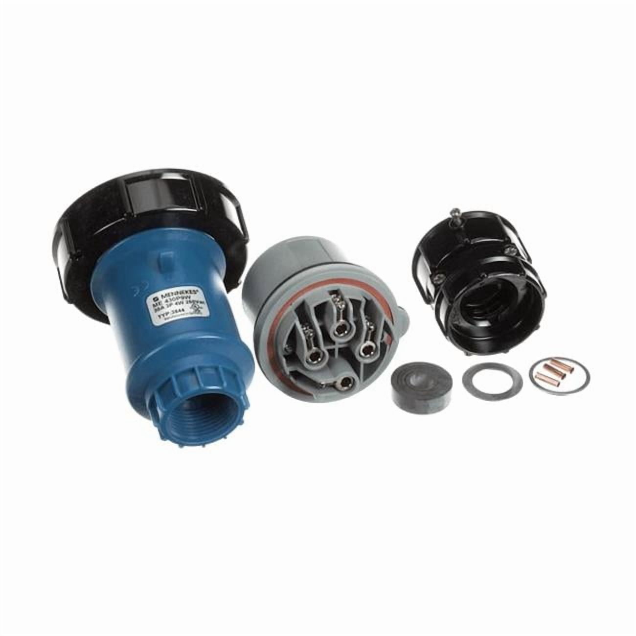 H&K International MEN430P9W Genuine OEM Plug - Blue, 208-250V, 30A, 3 ...