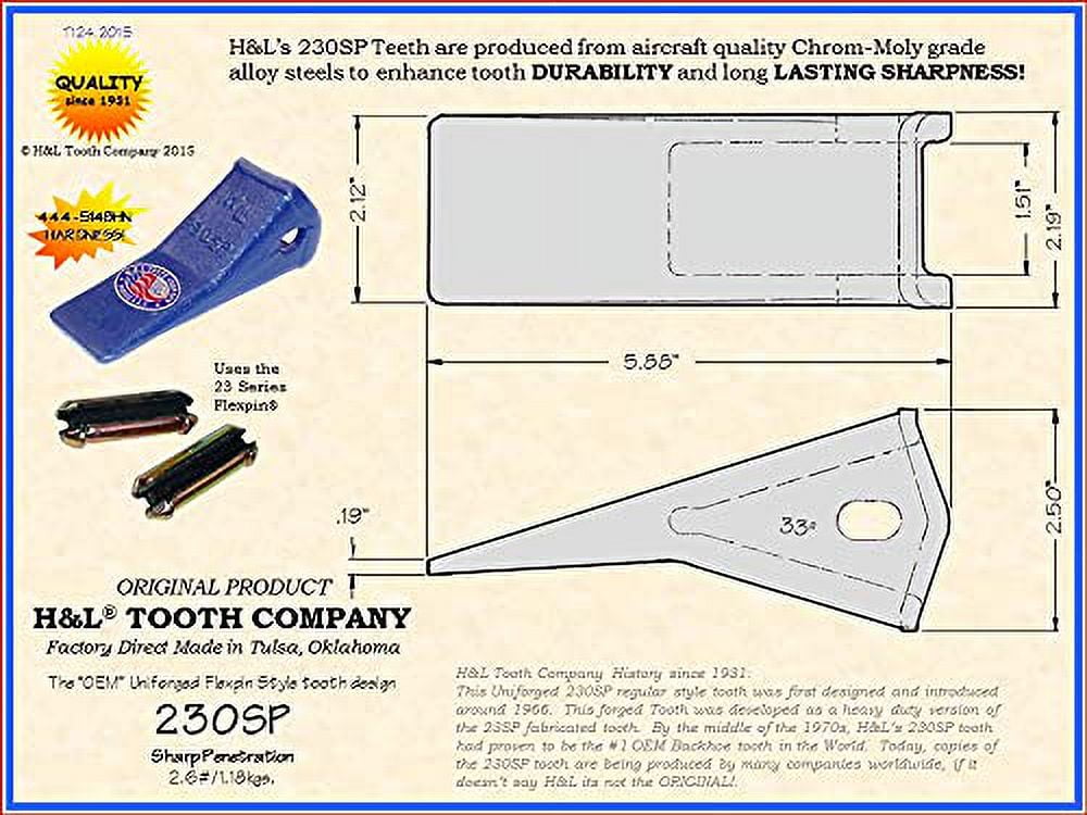 H&L Tooth Company 230SP (USA Forged 230SP) or (230CSP Casting) Backhoe ...