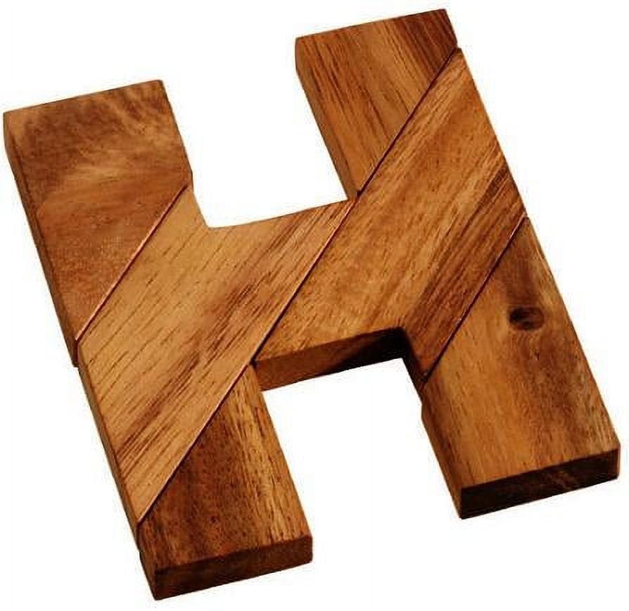 H Letter Puzzle Wooden Brain Teaser - Walmart.com
