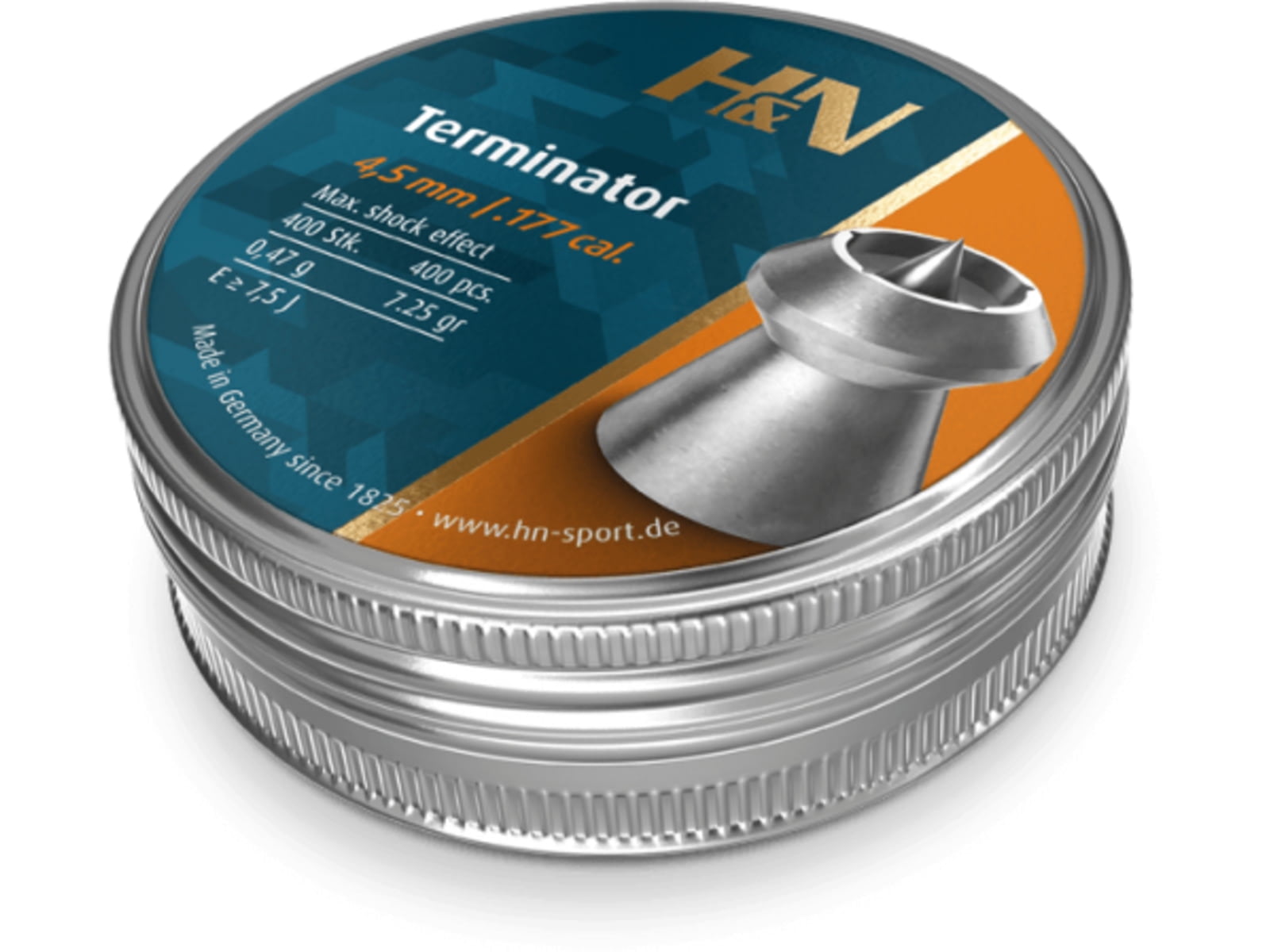 H&N, Terminator Hollowpoint Airgun Pellets, .177 cal, 7.25 Grains ...