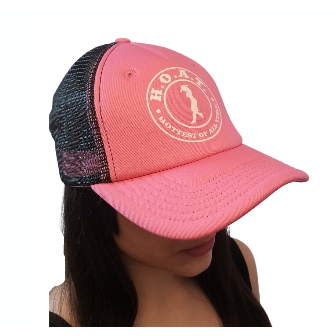 H.O.A.T. (Hottest of All Time) Pink 5 Panel Mesh Trucker Hat - Walmart.com