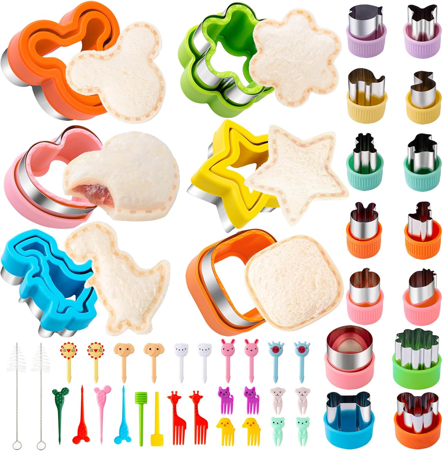 H-Orange Green 48pcs:Sandwich Cutter for Kids Lunch 26 Pcs, Nifogo Star ...