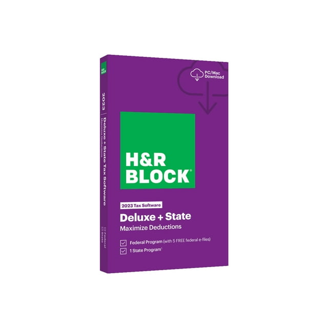 H&R Block 2023 Deluxe + State Tax Software with Step-by-Step Guidance ...