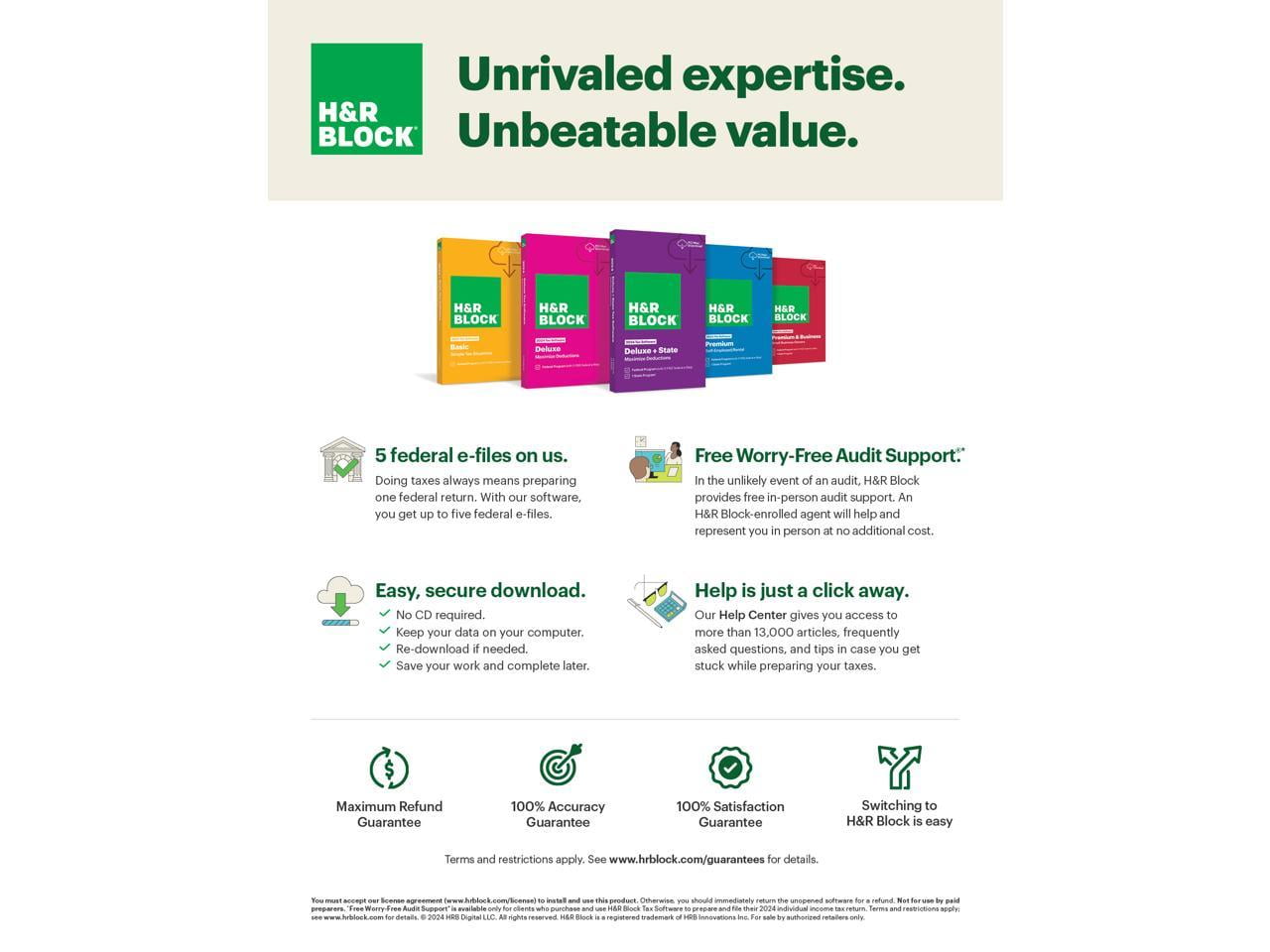 H&R Block Tax Software Premium 2024 - Walmart Business Supplies