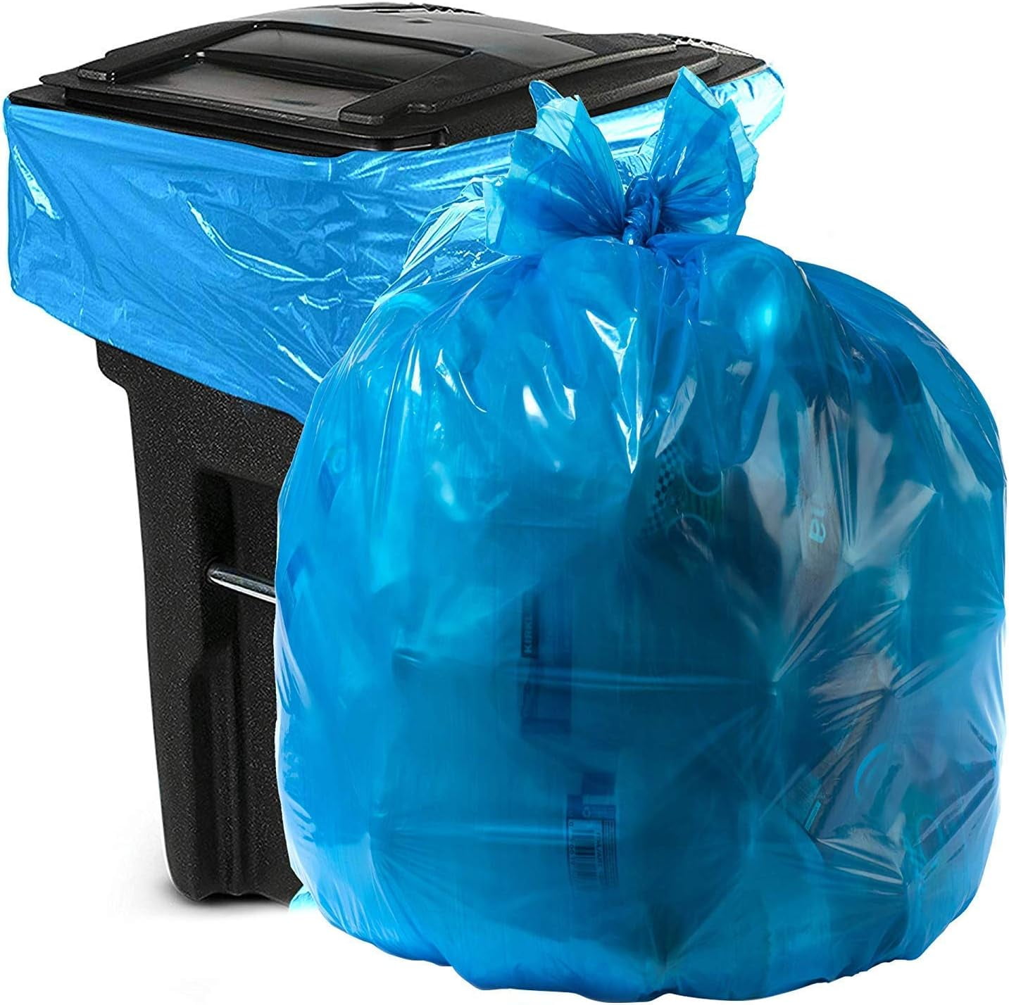 H-RBL65 65 Gallon Blue Trash Bags - (Pack of 50) - 2.0 MIL (Equivalent ...