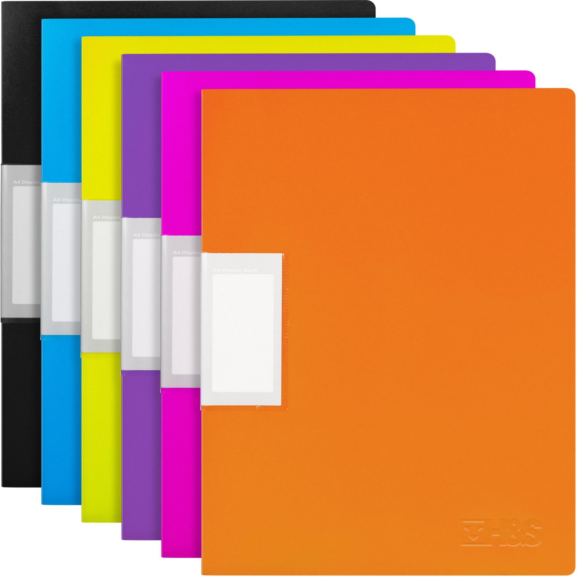 H&S Alliance A4 Display Folders Set of 6 with 30 Plastic Sleeves, Multi ...