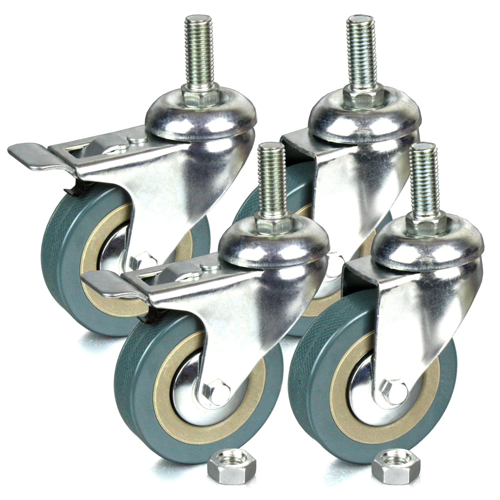 Jibingyi 1 Pair Of Universal Cart Casters Wheelchair Wheels Replacement Casters For Shopping