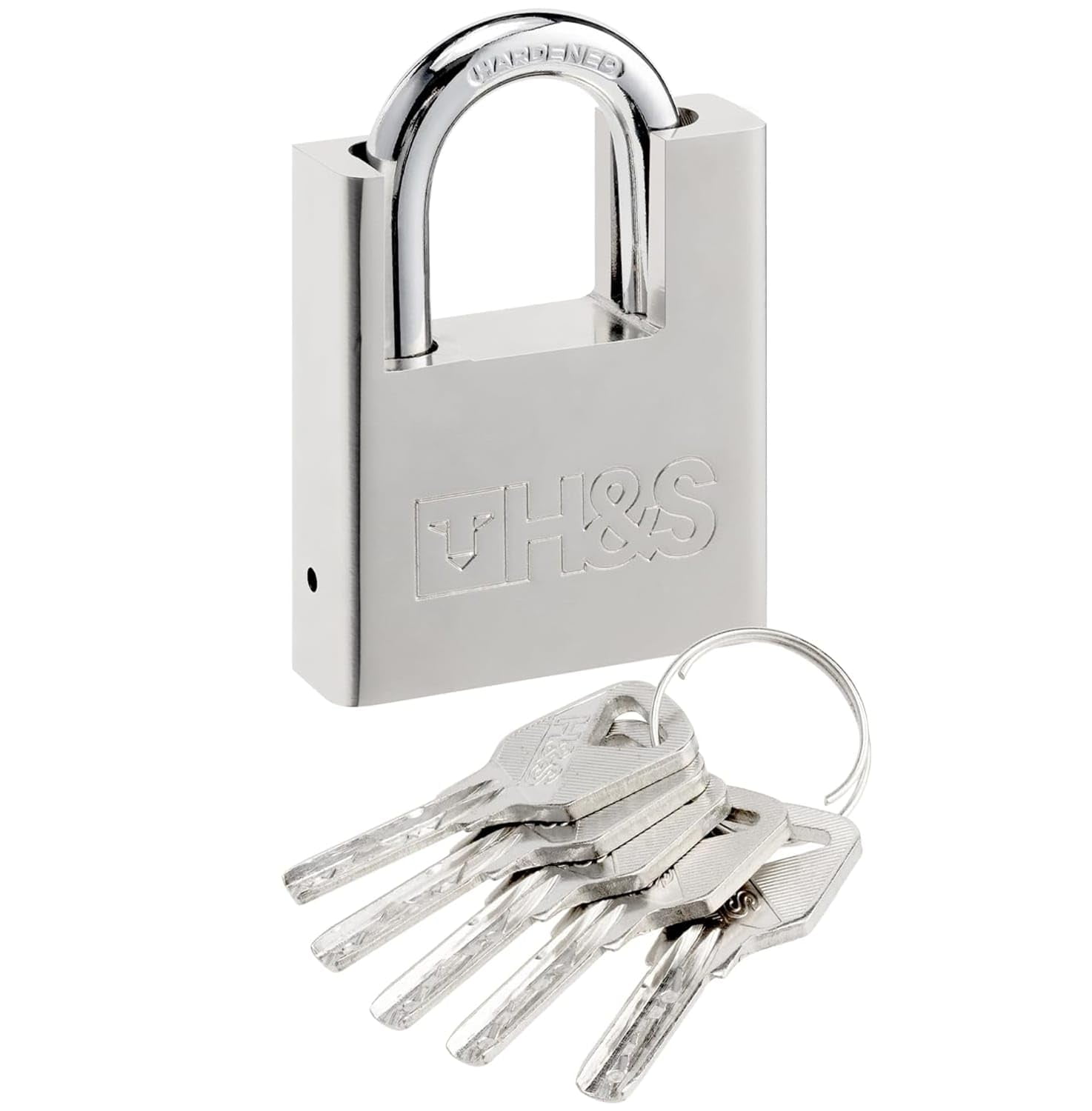 H&S High Security Padlock with Key - 60mm Pad Lock & 5 Keys - Heavy ...