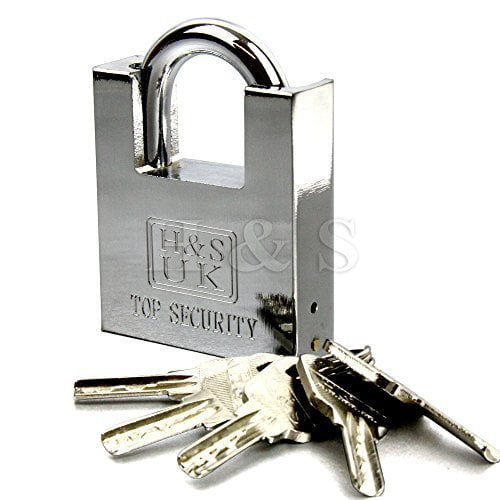 H&S High Security Padlock with Key - 60mm Pad Lock & 5 Keys - Heavy ...