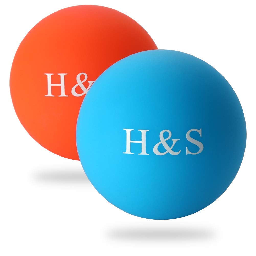 H&S Silicone Trigger Point Massage Balls, Firm Density for Muscle ...