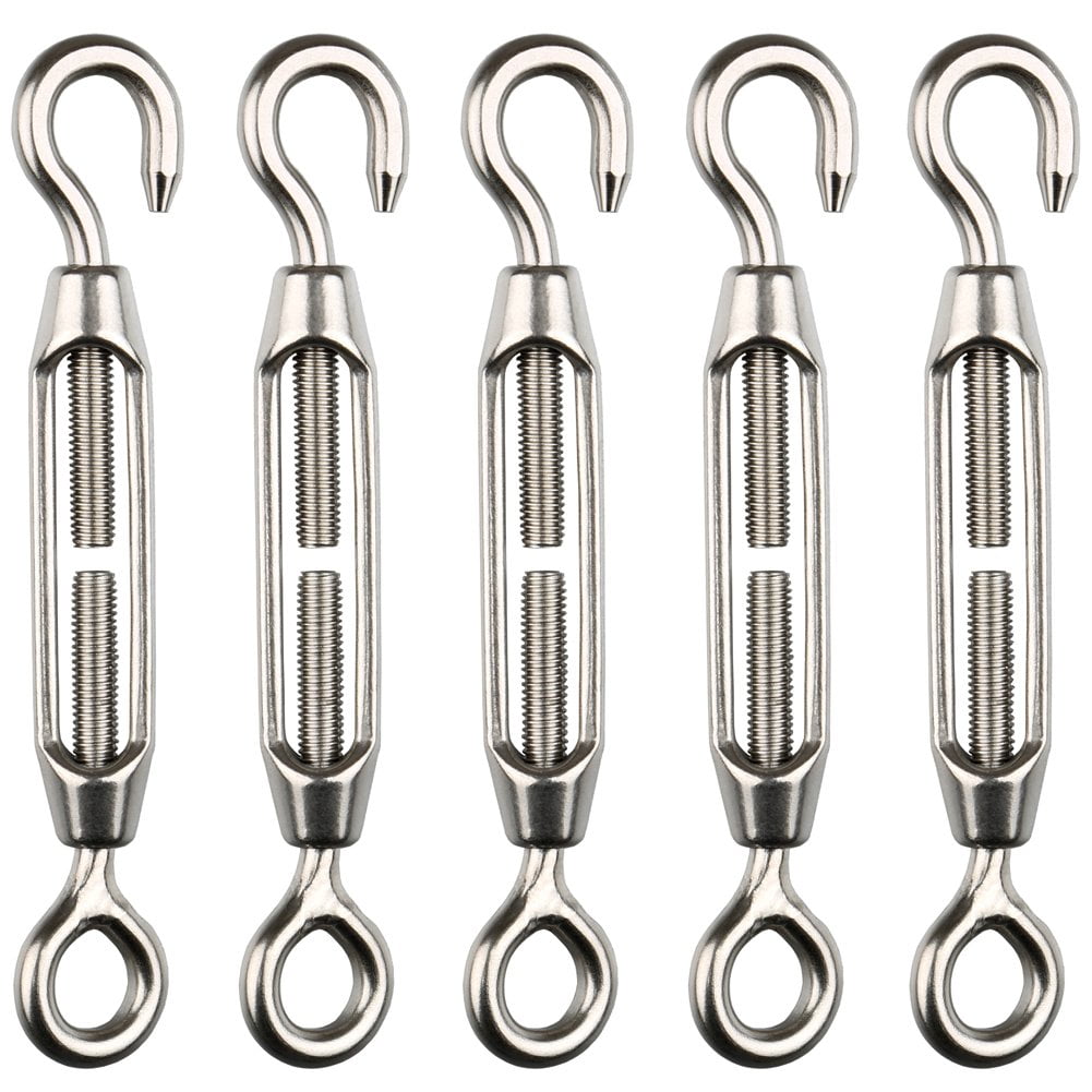 H&S Stainless Steel Turnbuckle for Cables 5pcs Heavy Duty Wire Tension ...