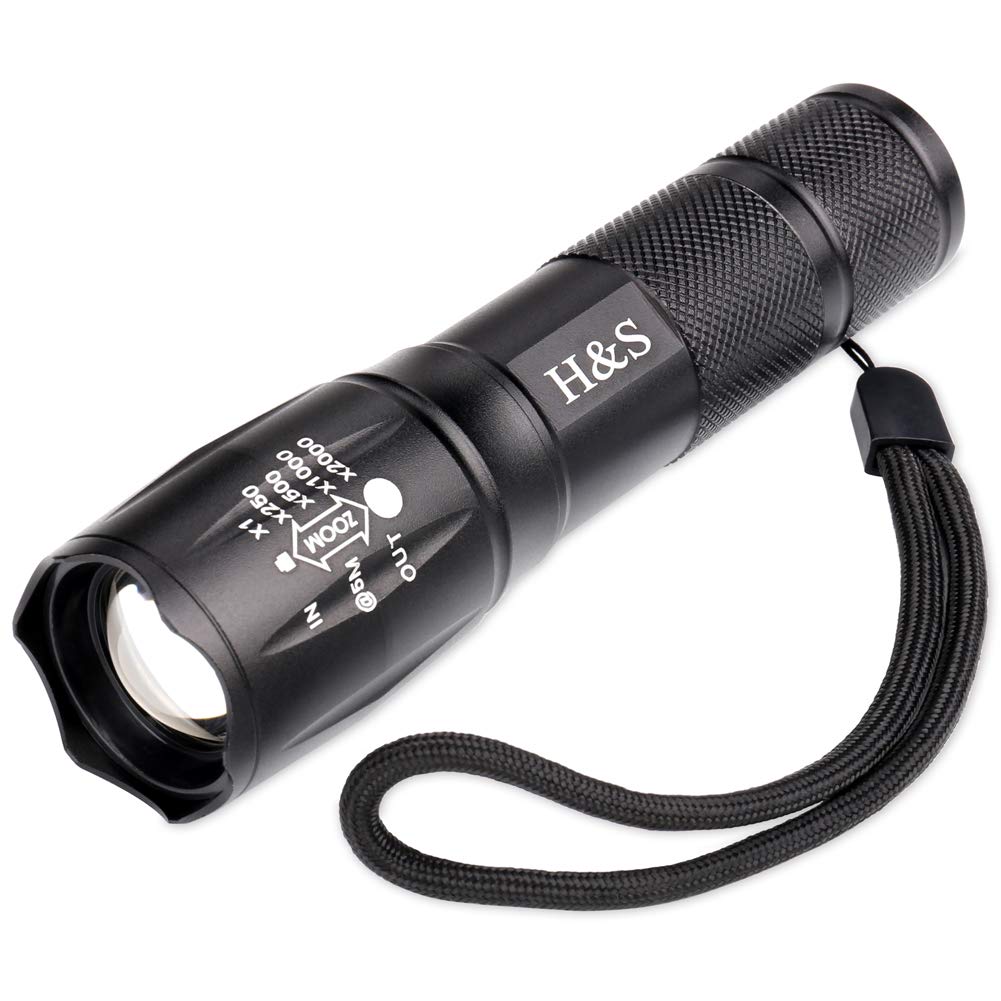 H&S T6 LED Super Bright Flashlight - Waterproof Tactical Flash Light ...
