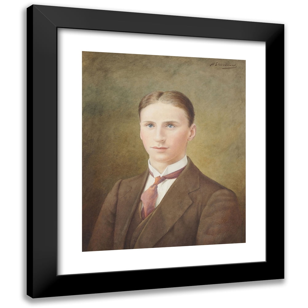 H.S. Woodward 12x14 Black Modern Framed Museum Art Print Titled - Portrait of a Young Man (1850 ...