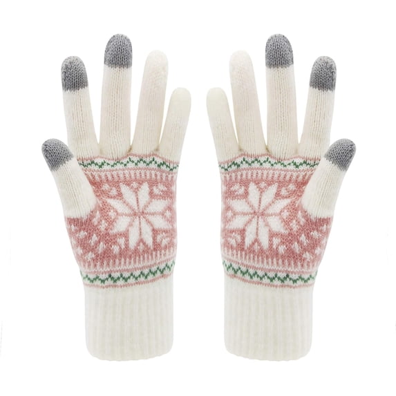 HÖTER Winter Touch Screen Gloves Snow Flower Printing Keep Warm for ...