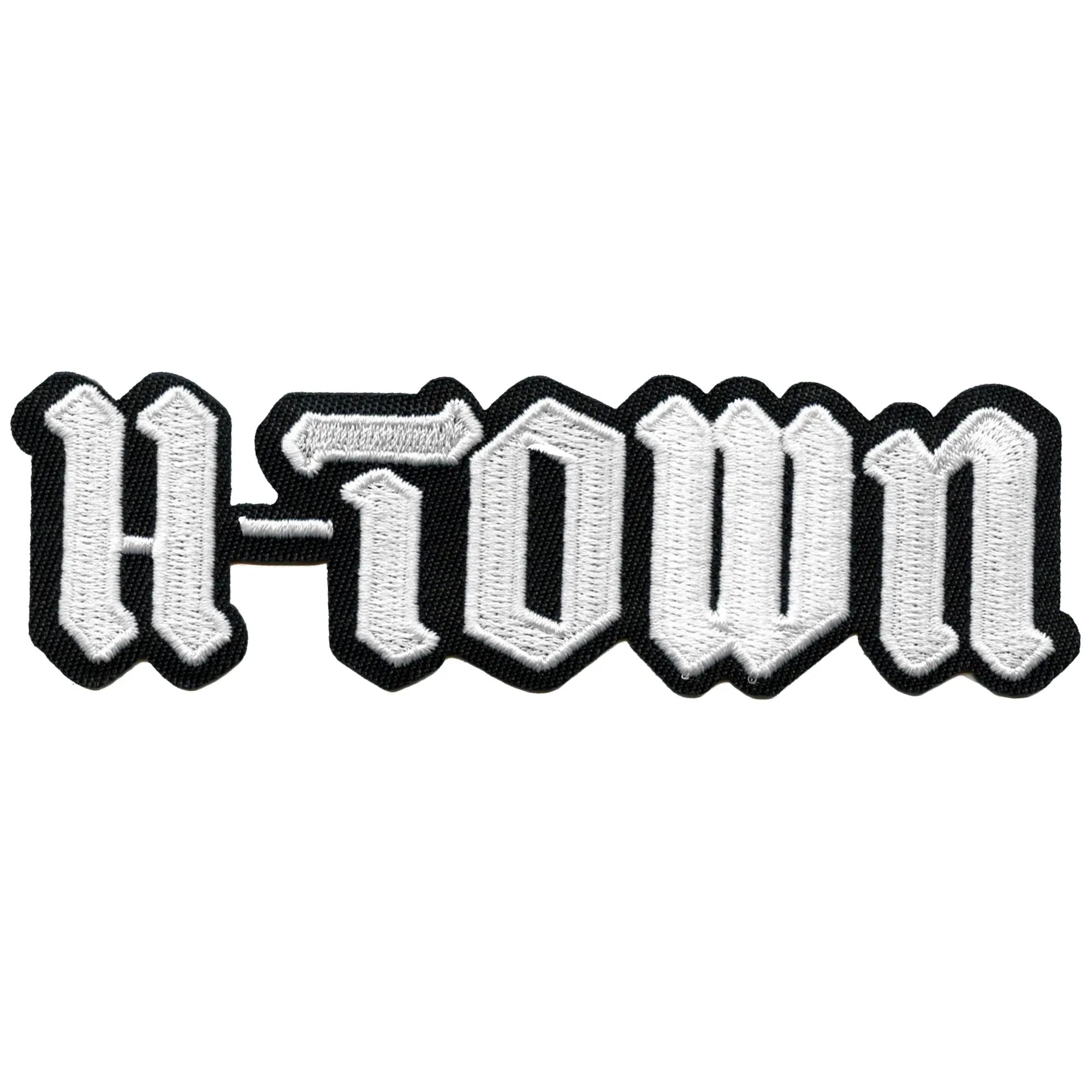 H-Town Houston Old English Patch Black Script Logo Embroidered Iron on - Walmart.com