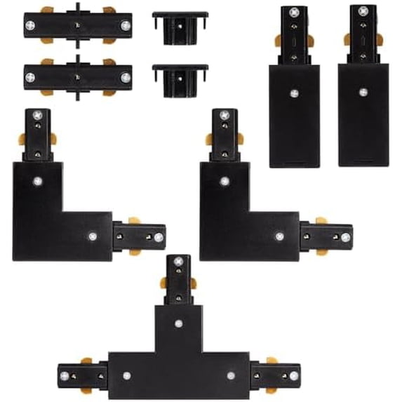 H Track Lighting Connector Kit - Black H Track Lighting Rail Connectors ...