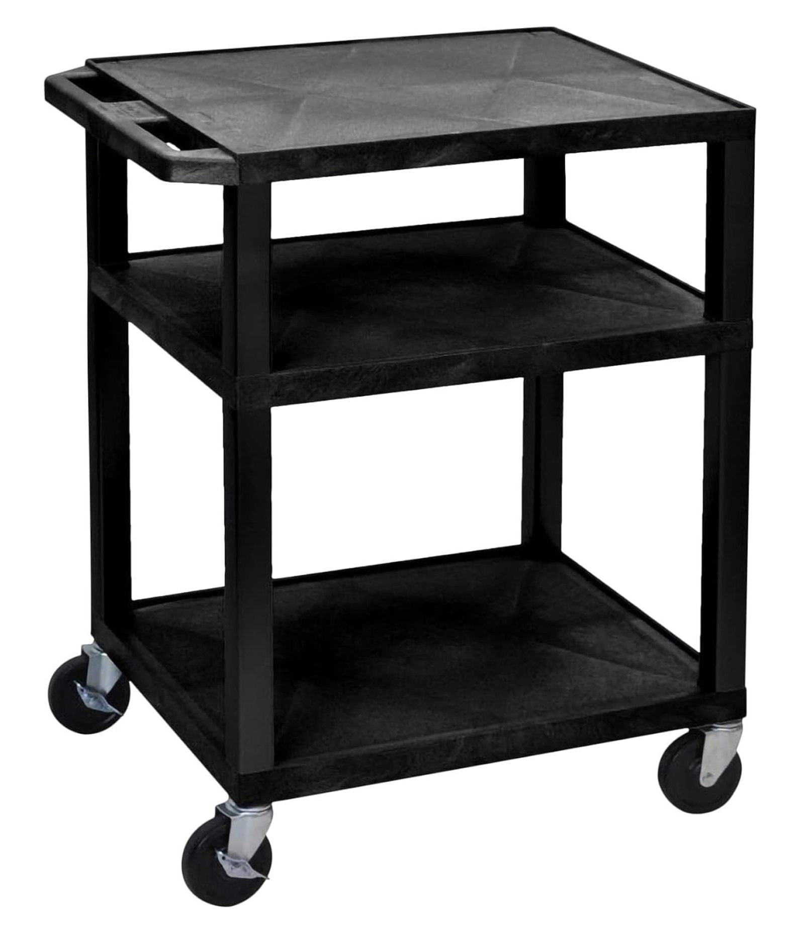 H. Tuffy Black 3 Shelf AV Cart - Made in USA, Easy Assembly, High ...